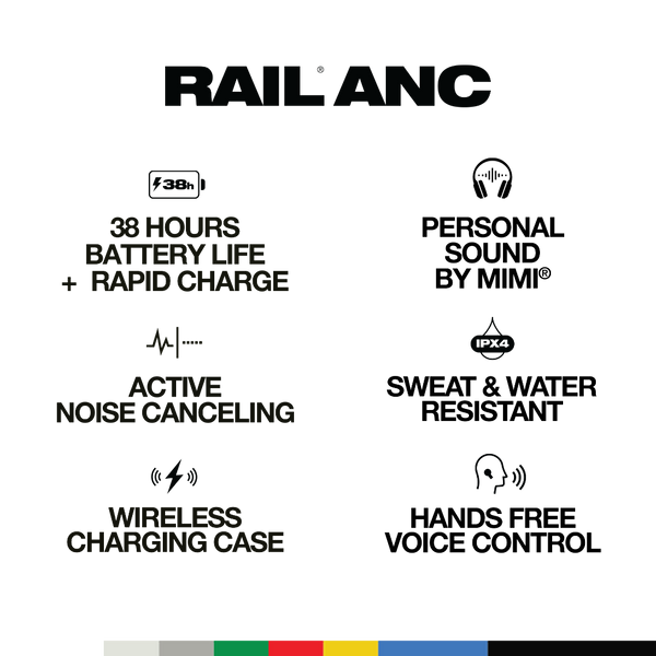 Rail® ANC | True Wireless Earbuds | Active Noise Canceling